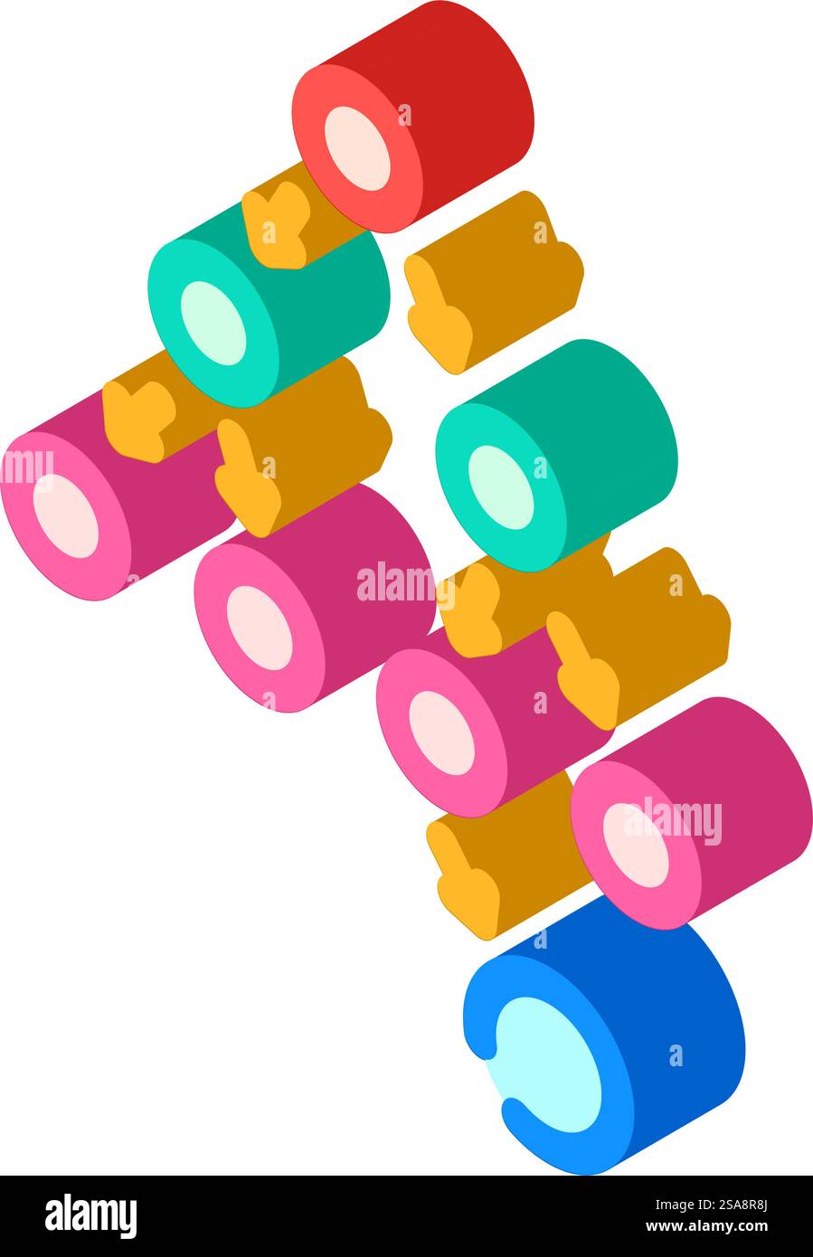 breadth first search bfs isometric icon vector. breadth first search ...