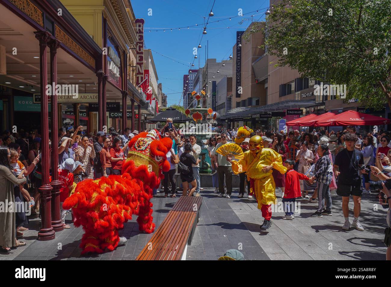 Adelaide, Australia 29 January 2025. Crowds are entertained by lion ...
