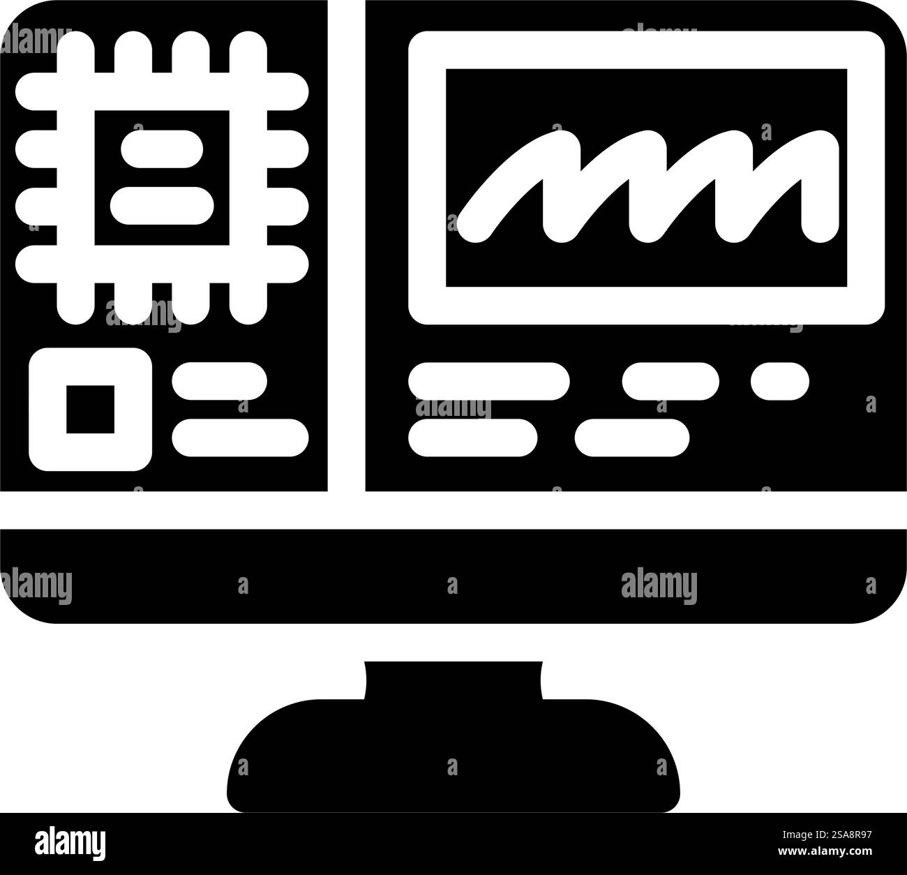 hardware diagnosis repair computer glyph icon vector. hardware ...