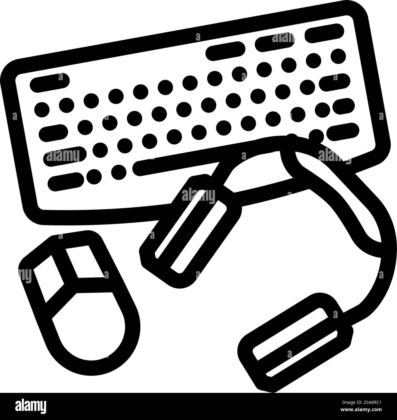 peripheral setup repair computer line icon vector. peripheral setup ...