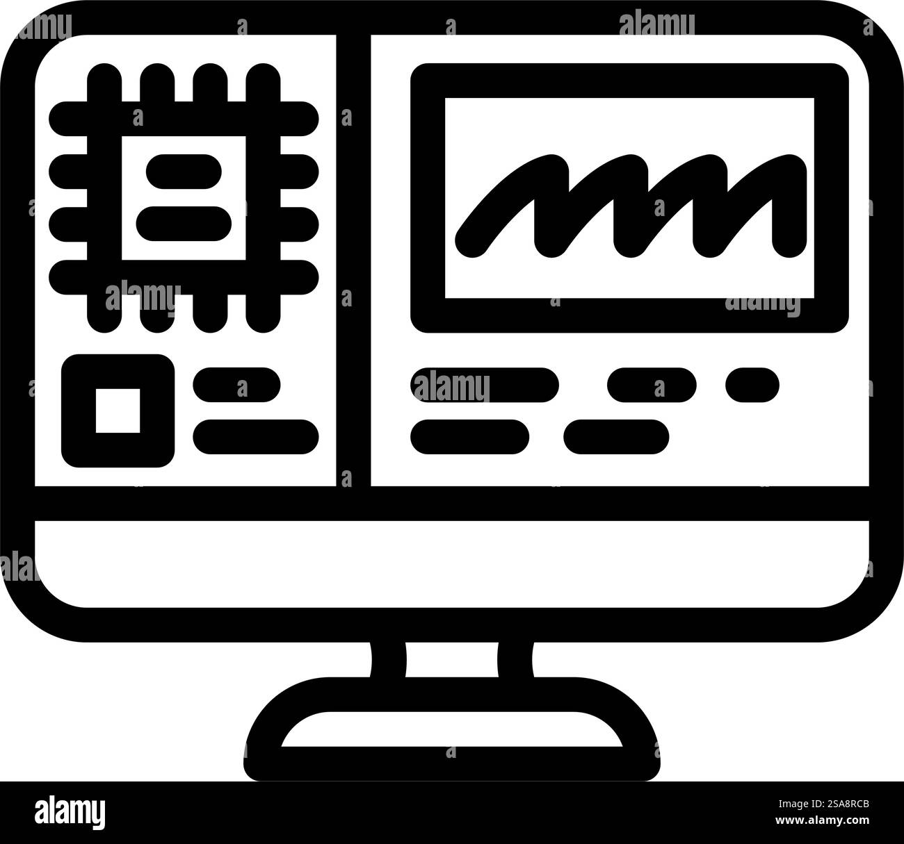 hardware diagnosis repair computer line icon vector. hardware diagnosis ...