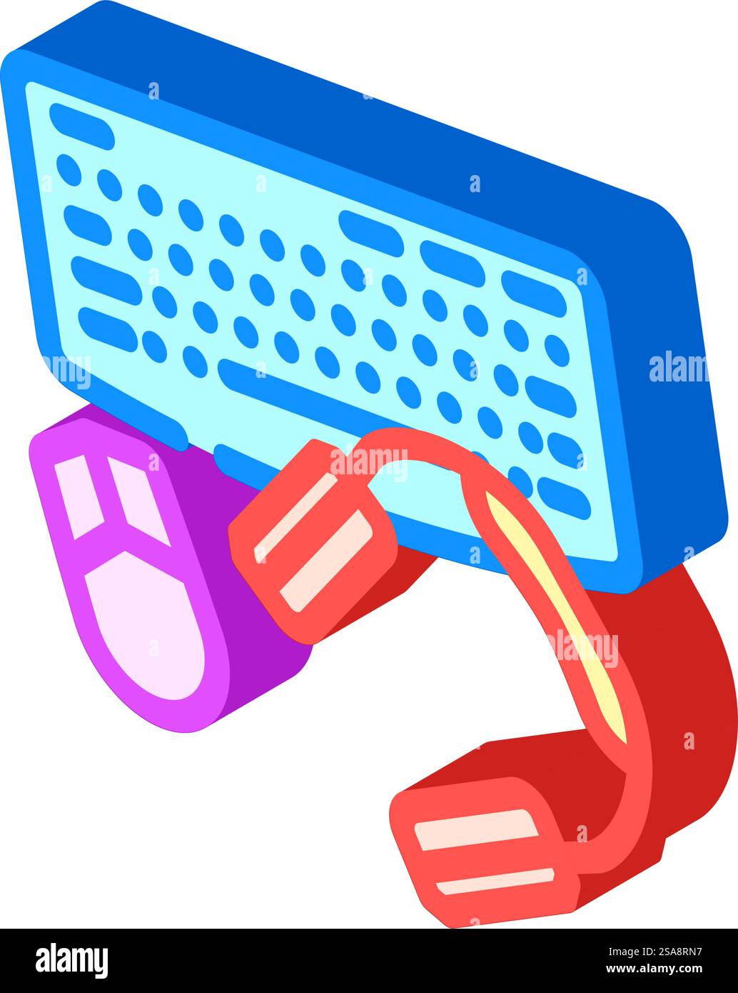 peripheral setup repair computer isometric icon vector. peripheral ...