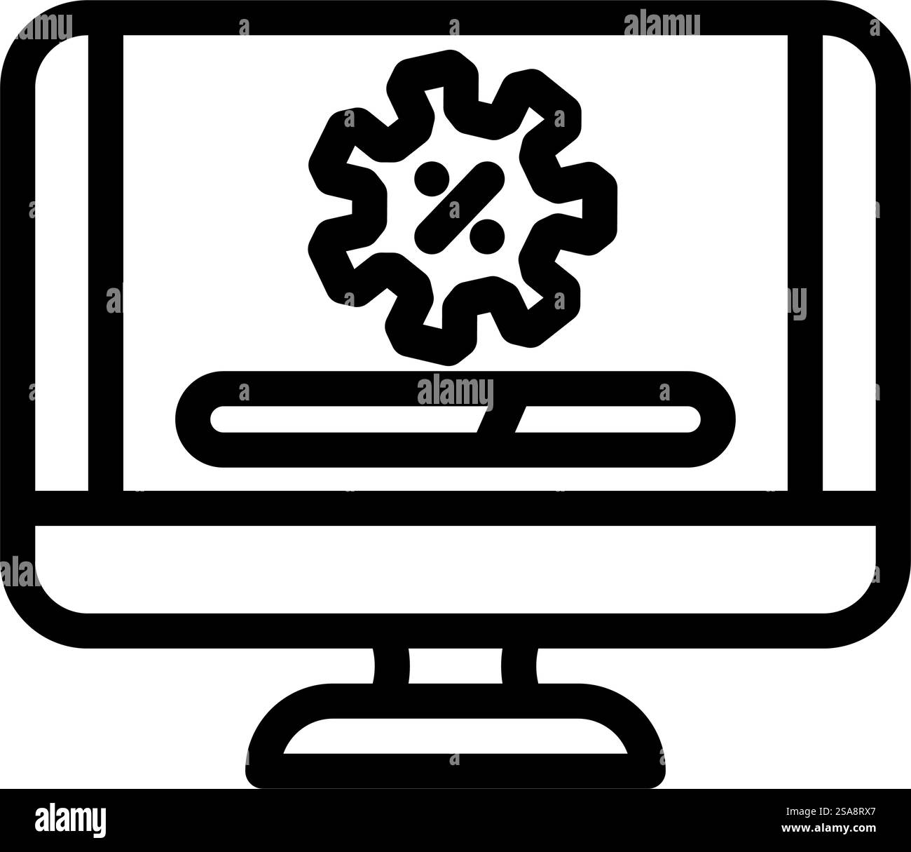 software updates repair computer line icon vector. software updates ...