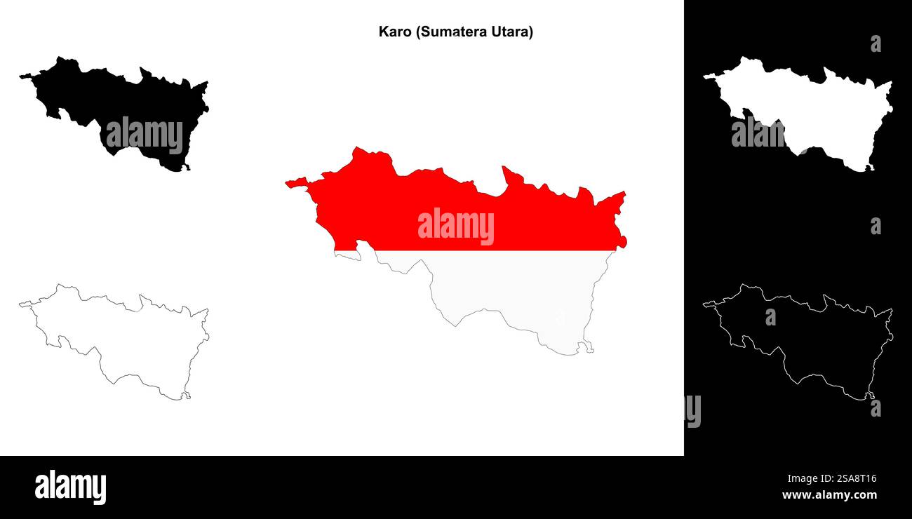 Karo blank outline map set Stock Vector Image & Art - Alamy