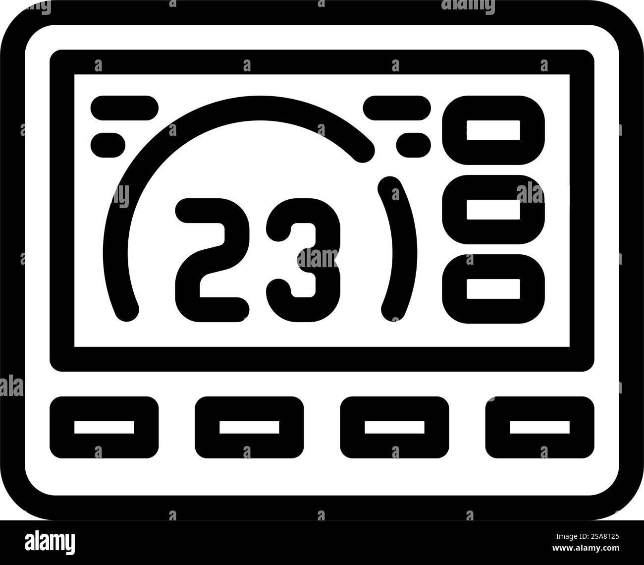 smart thermostat line icon vector. smart thermostat sign. isolated ...