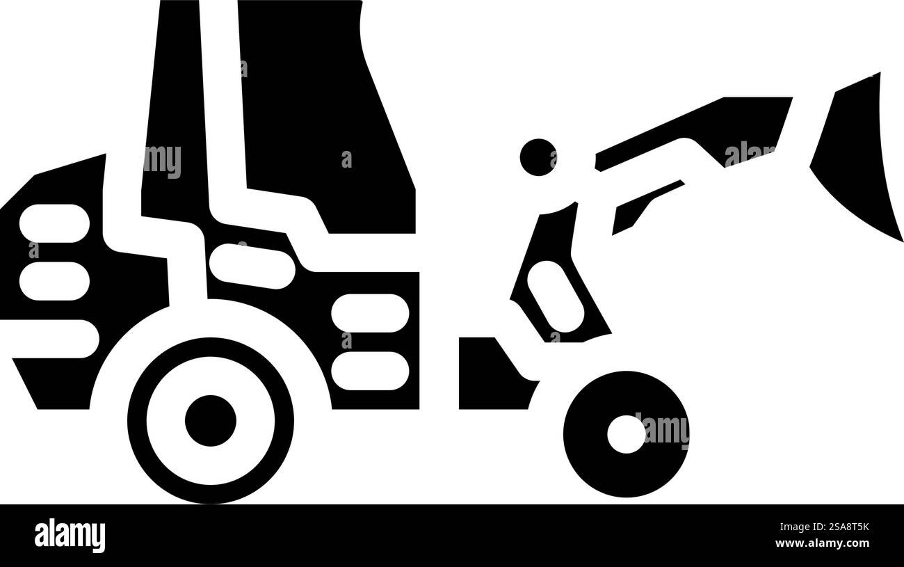 compact loader construction vehicle glyph icon vector. compact loader ...