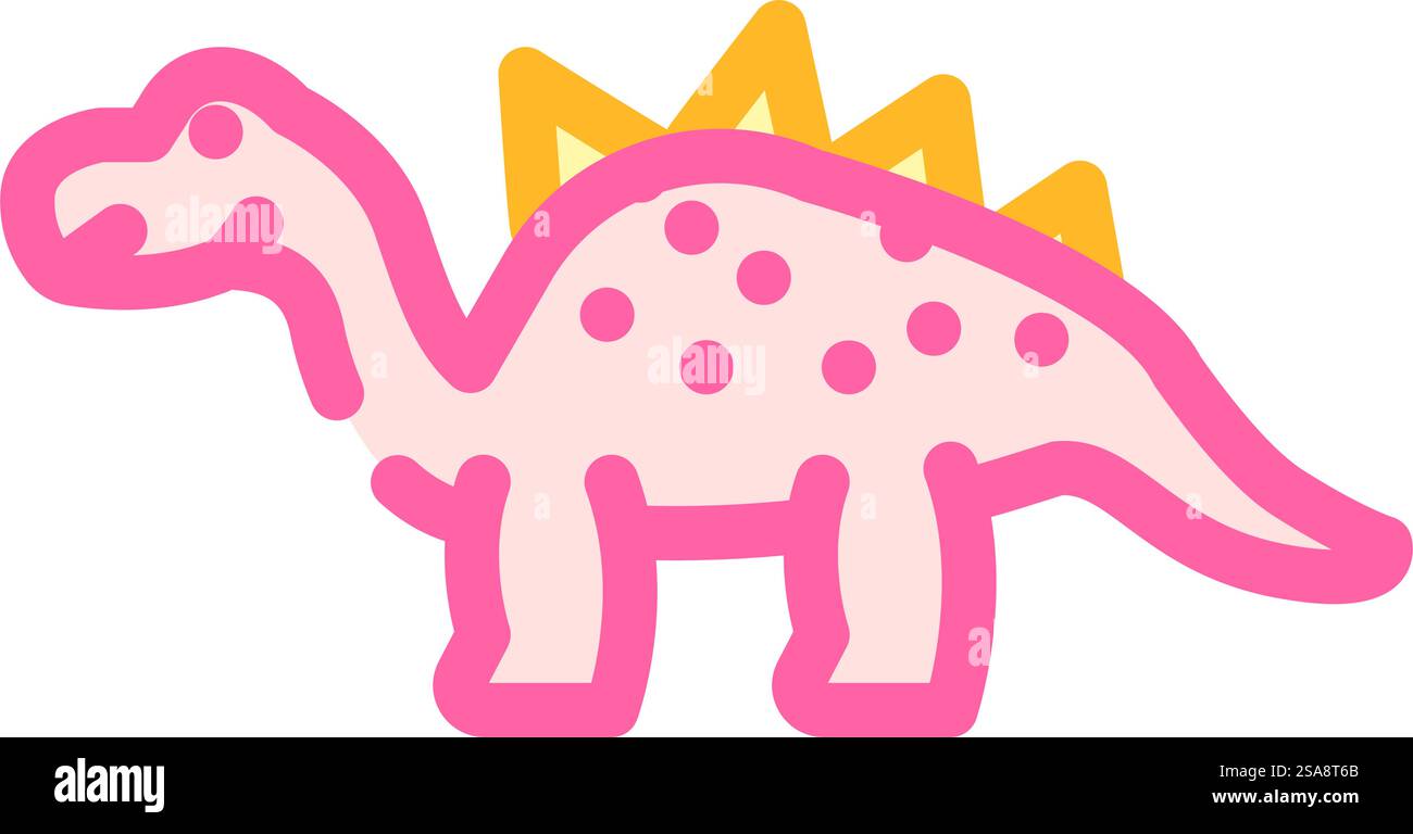 stegosaurus dinosaur animal color icon vector. stegosaurus dinosaur ...