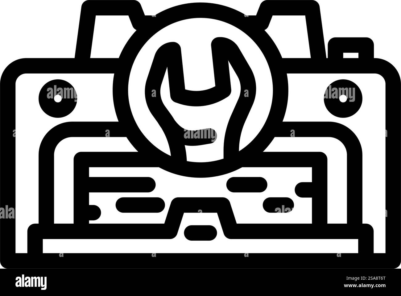 printer fixing repair computer line icon vector. printer fixing repair ...