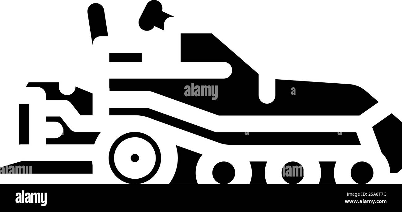 asphalt paver construction vehicle glyph icon vector. asphalt paver ...