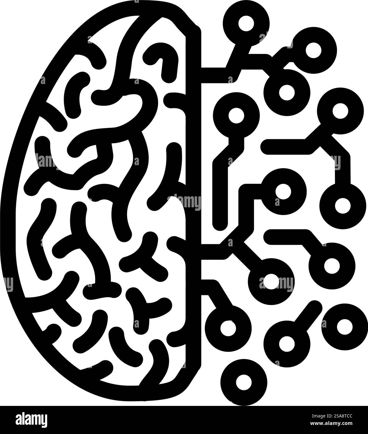 brain circuitry neuroscience neurology line icon vector. brain ...