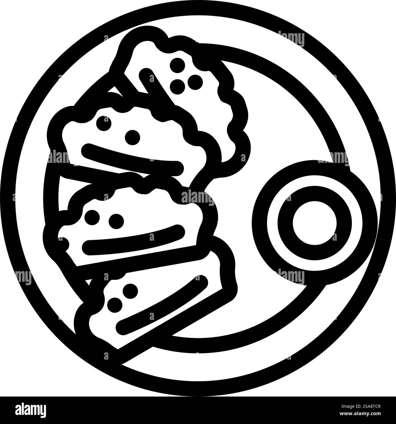 mandu dumplings korean cuisine line icon vector. mandu dumplings korean ...