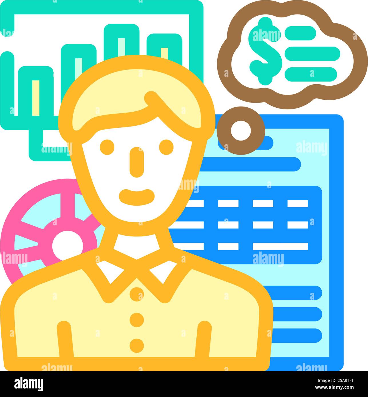 financial advisor color icon vector. financial advisor sign. isolated ...