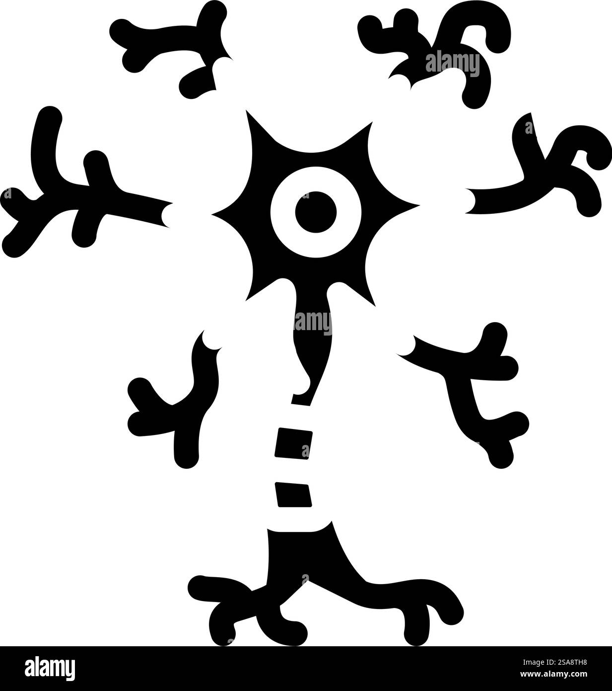 neuron structure neuroscience neurology glyph icon vector. neuron ...