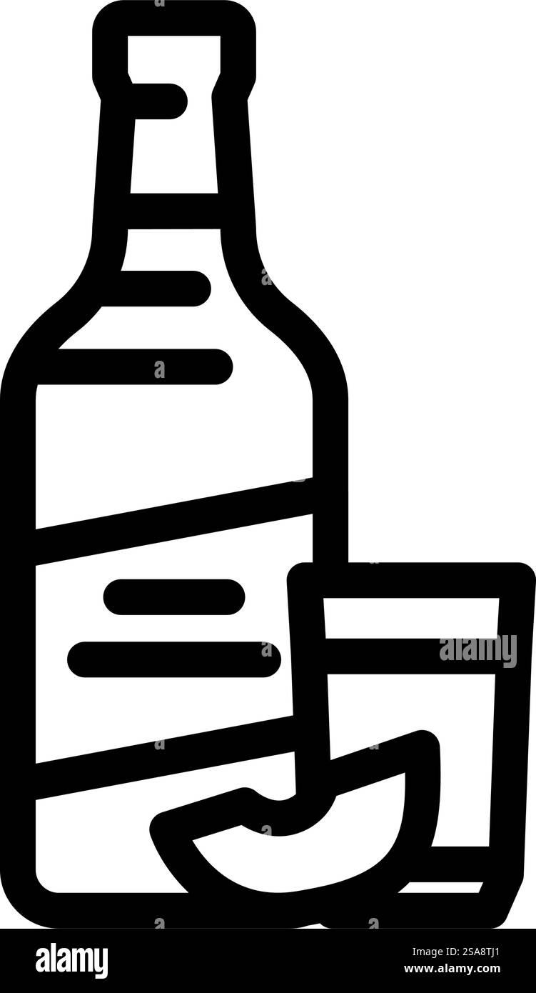 soju bottle korean cuisine line icon vector. soju bottle korean cuisine ...