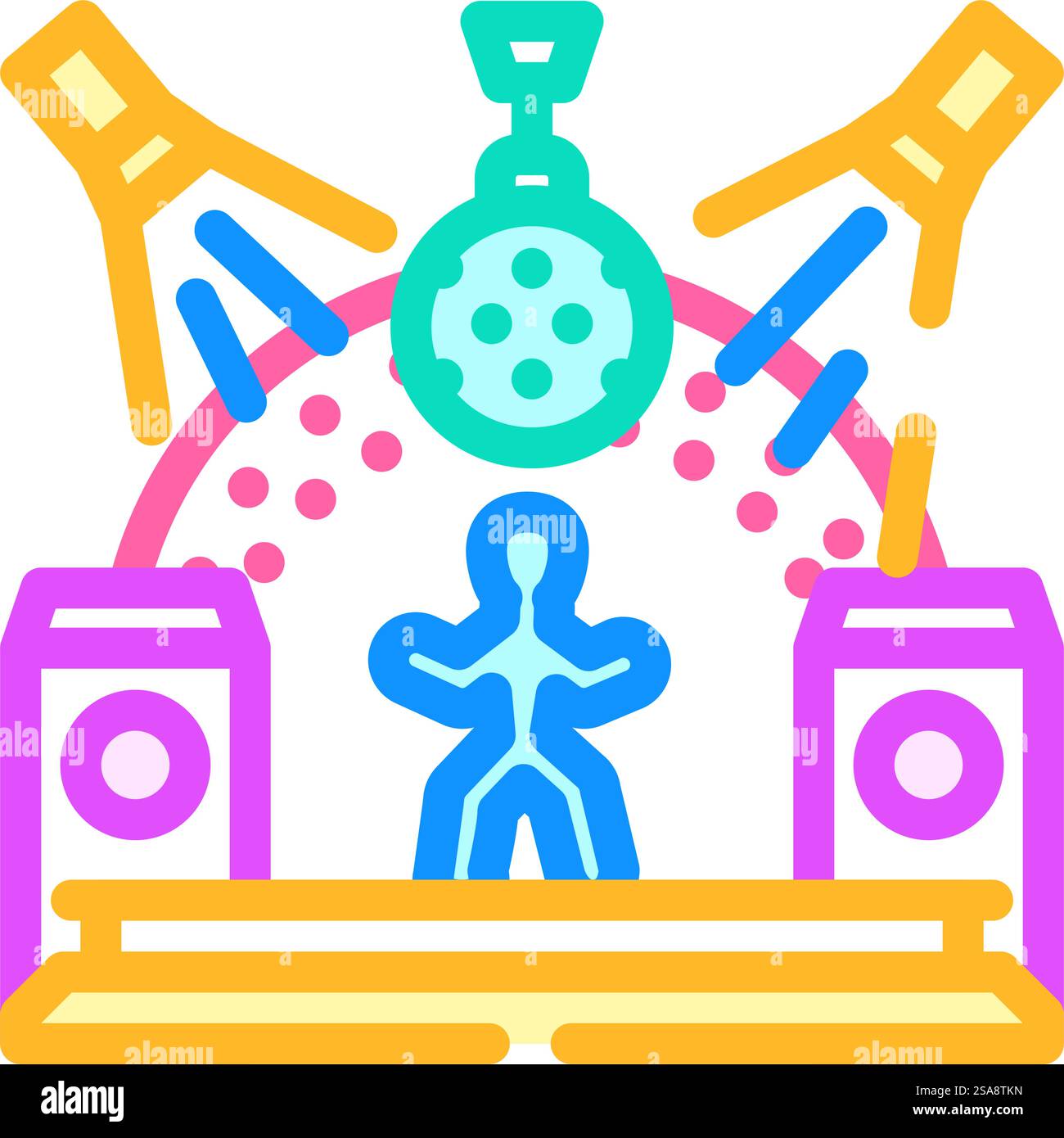 house disco party color icon vector. house disco party sign. isolated ...