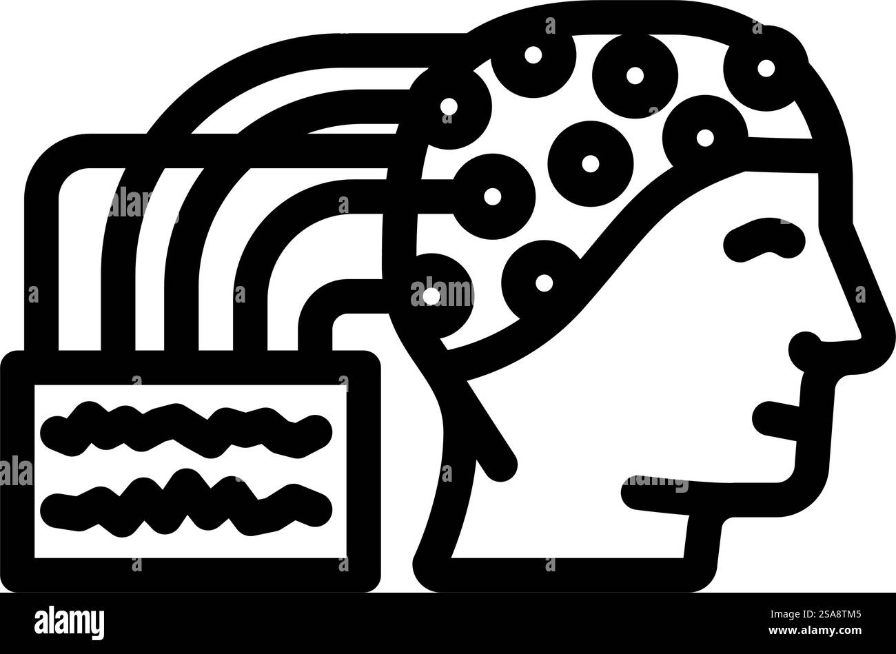 eeg monitoring neuroscience neurology line icon vector. eeg monitoring ...