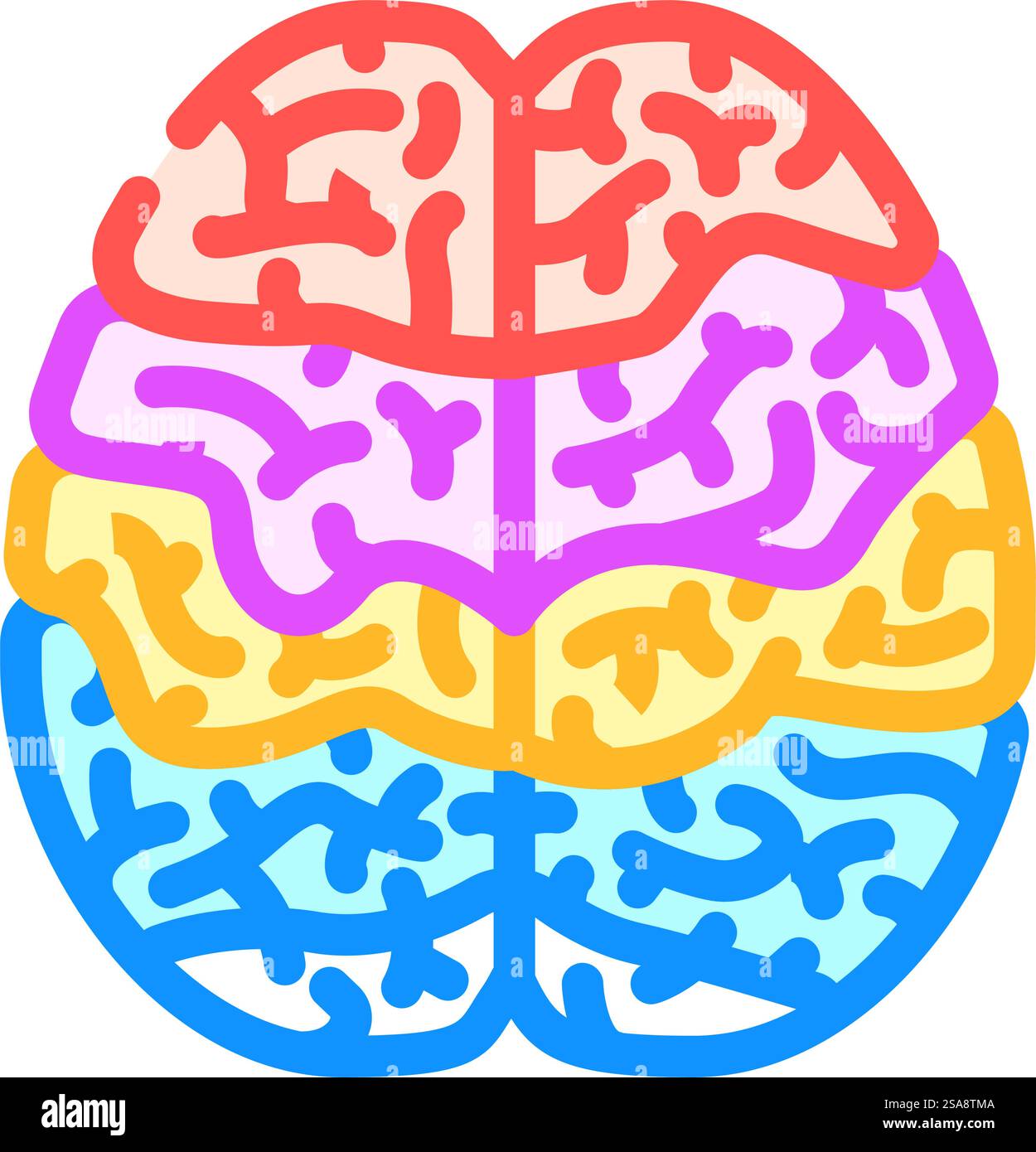 brain mapping neuroscience neurology color icon vector. brain mapping ...