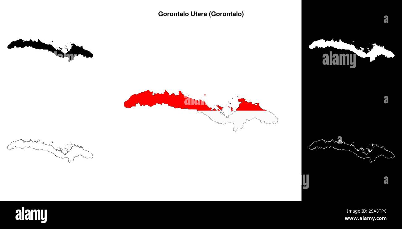 Gorontalo utara vector outline map hi-res stock photography and images ...