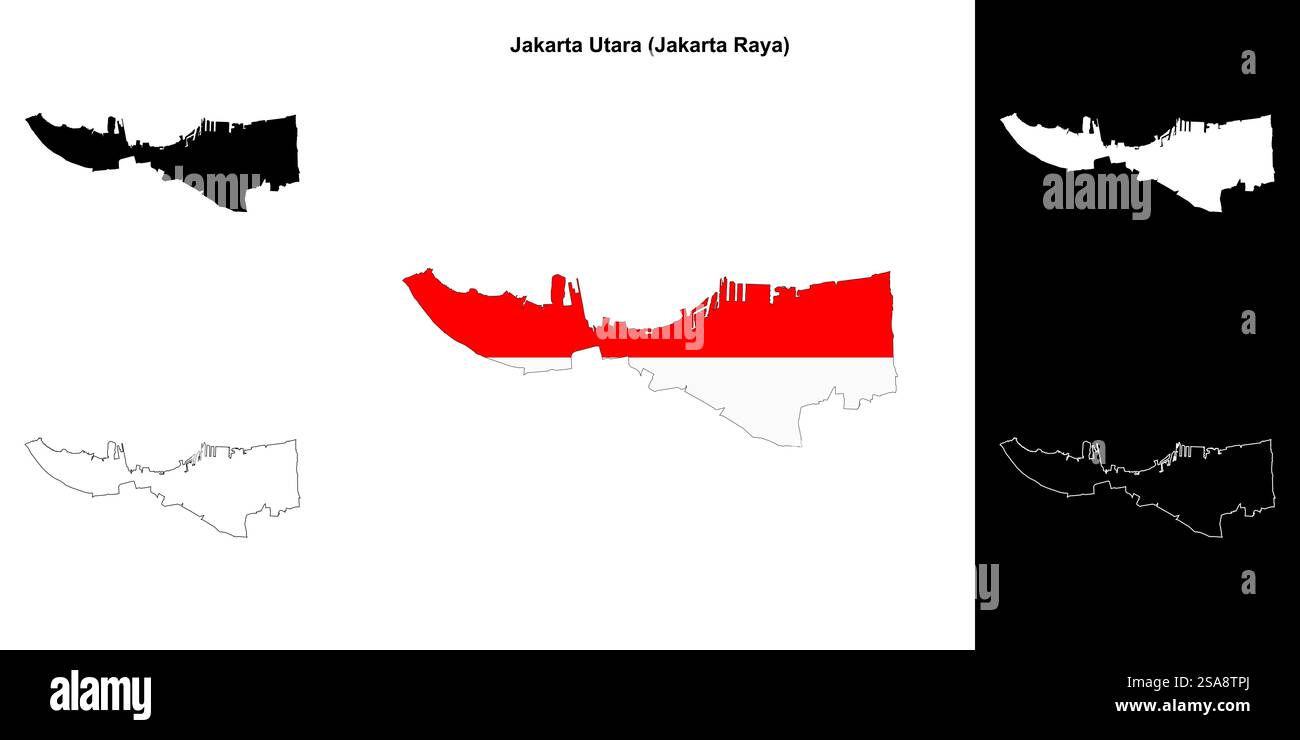 Jakarta raya outline map hi-res stock photography and images - Alamy