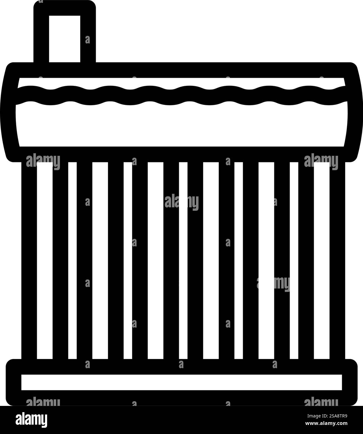 solar water heater line icon vector. solar water heater sign. isolated ...