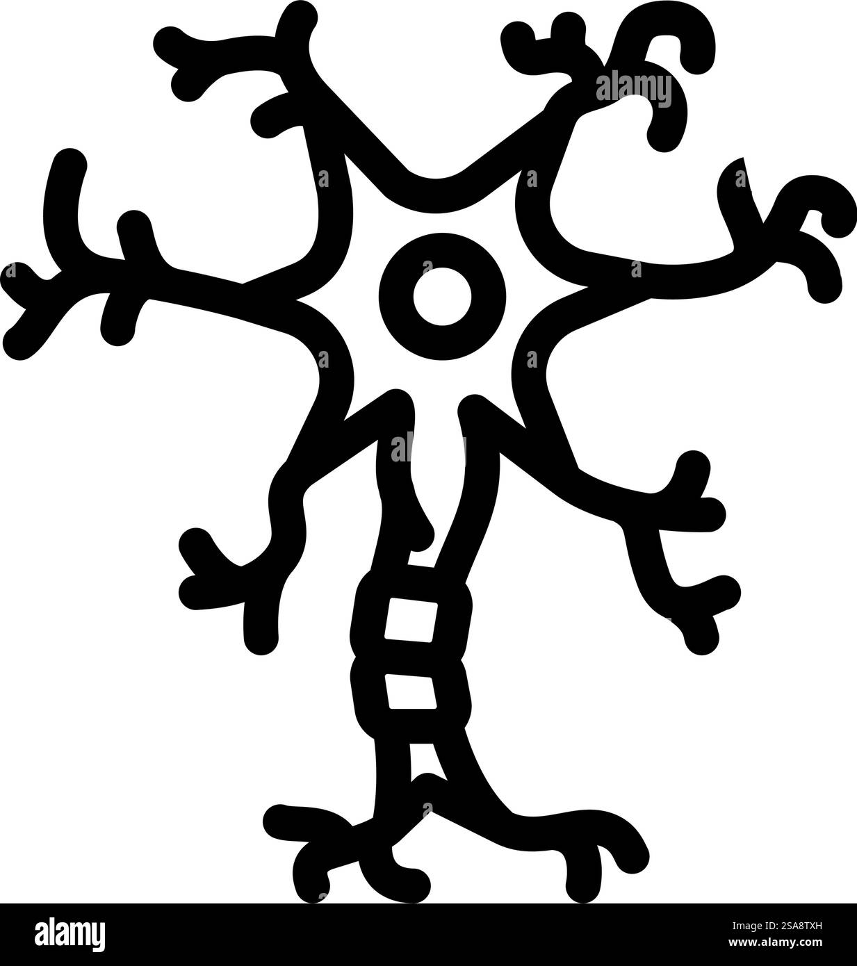 neuron structure neuroscience neurology line icon vector. neuron ...