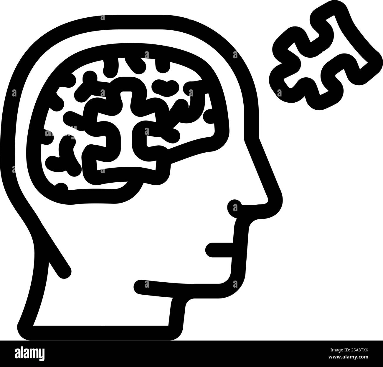 memory recall neuroscience neurology line icon vector. memory recall ...