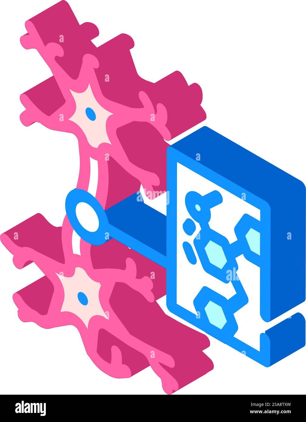 neurochemistry neuroscience neurology isometric icon vector ...