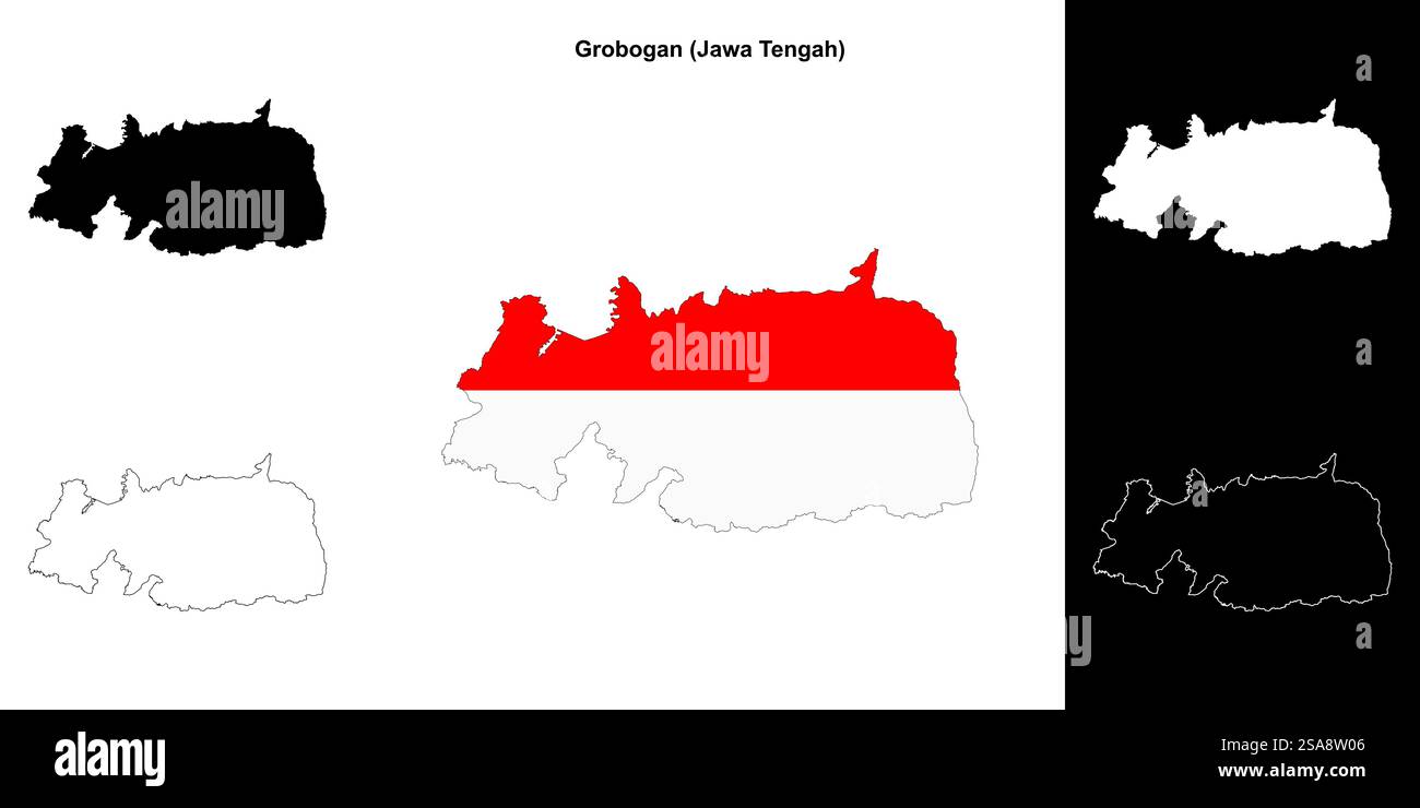 Grobogan vector outline map hi-res stock photography and images - Alamy