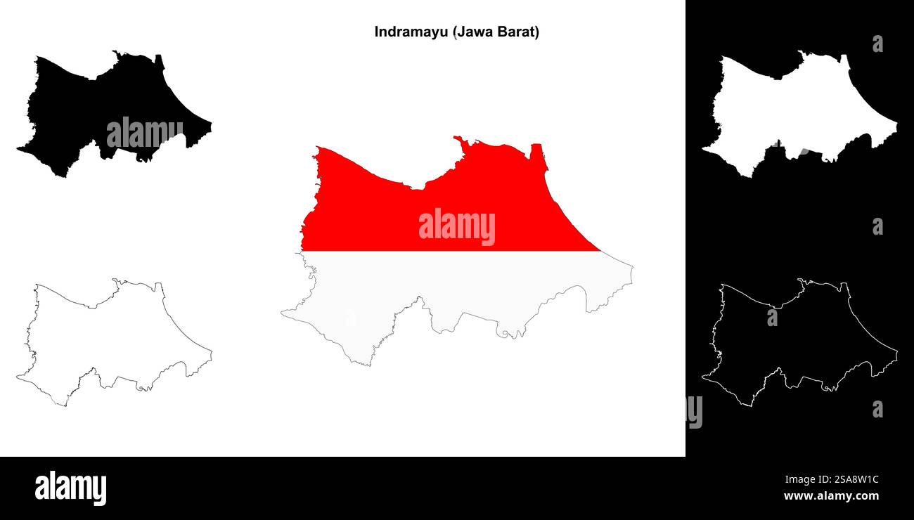 Indramayu outline map hi-res stock photography and images - Alamy