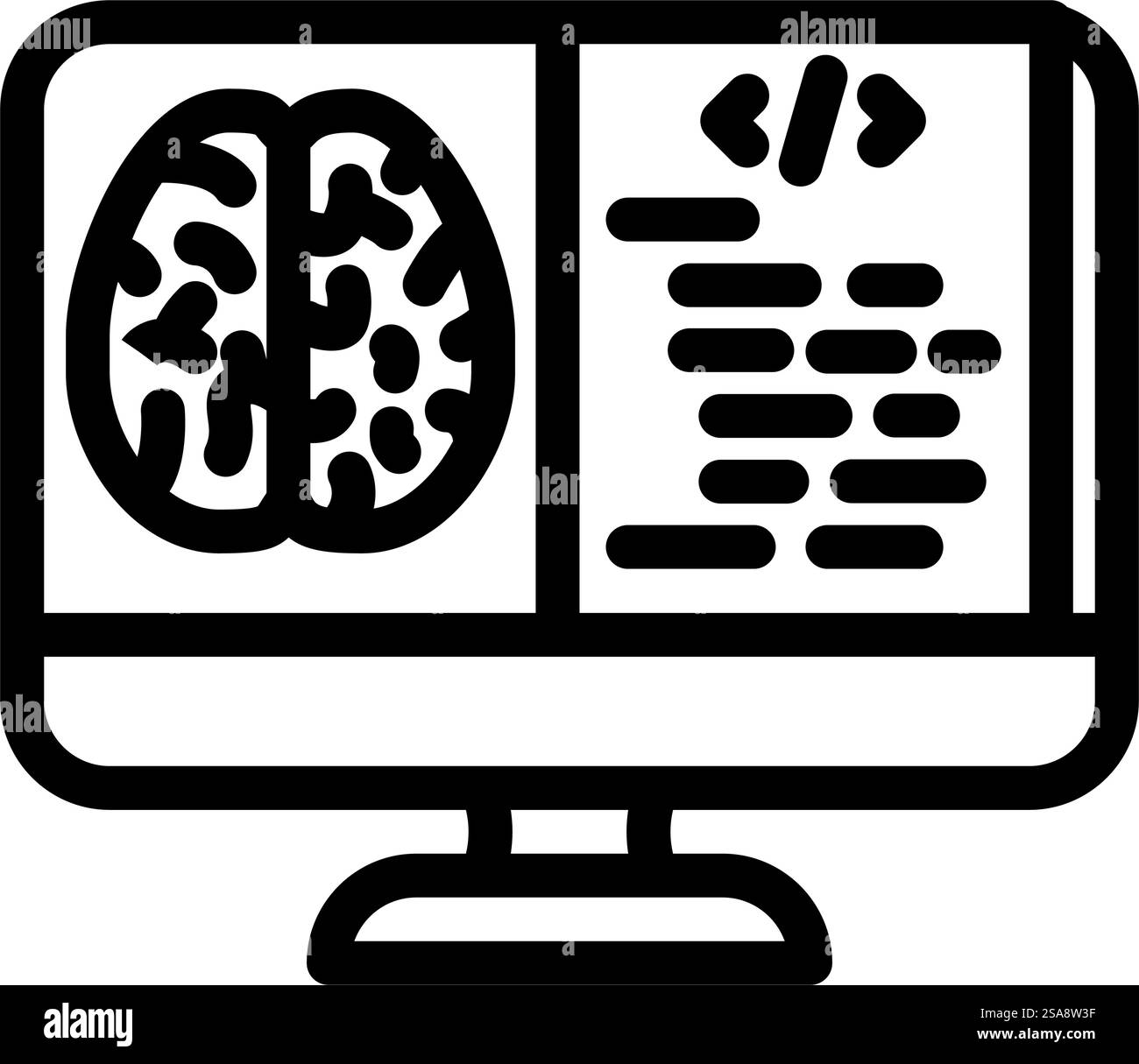 neuroinformatics neuroscience neurology line icon vector ...