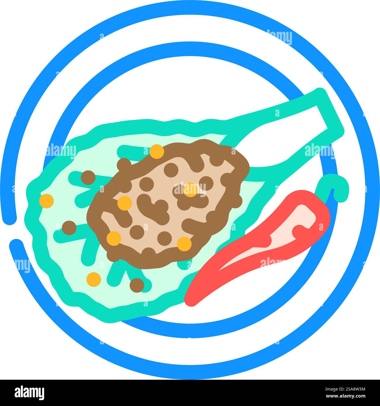 larb salad thai cuisine color icon vector. larb salad thai cuisine sign ...