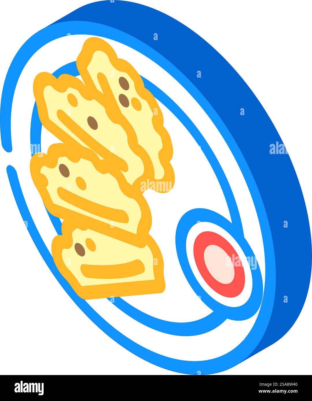 mandu dumplings korean cuisine isometric icon vector. mandu dumplings ...