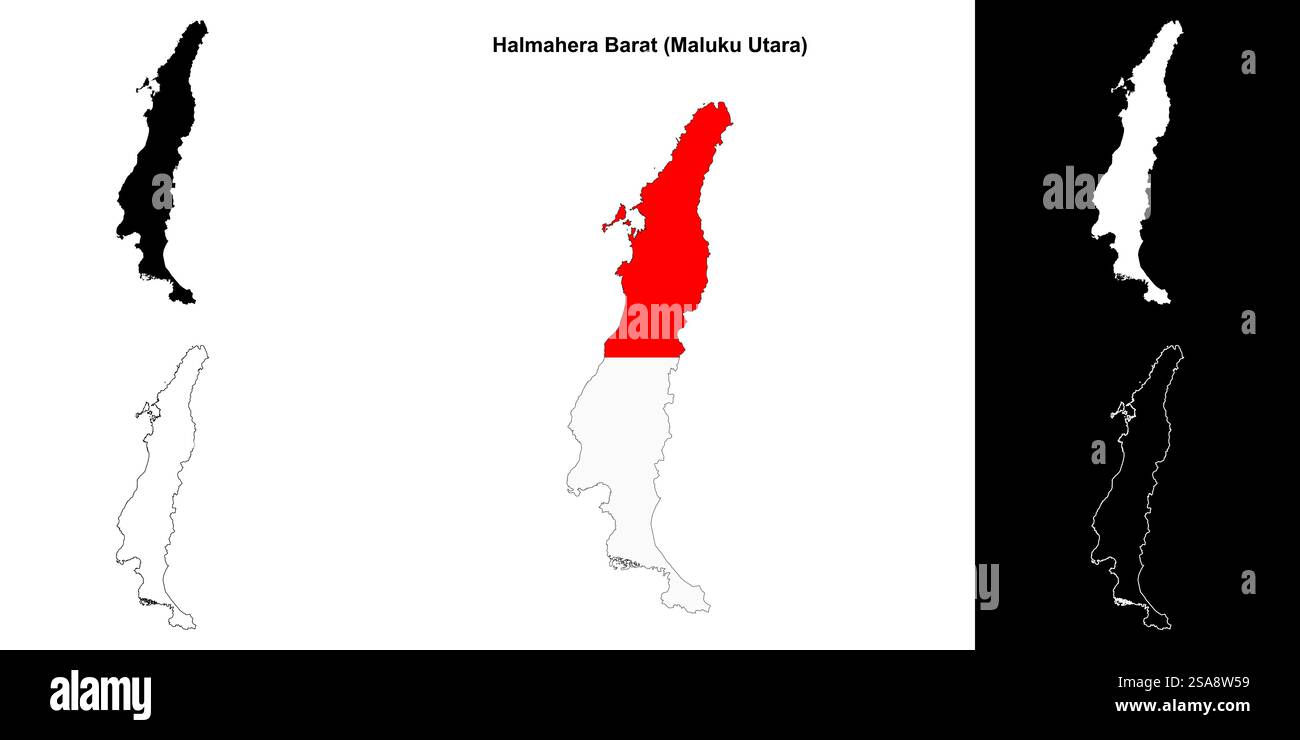 Halmahera barat vector outline map hi-res stock photography and images - Alamy