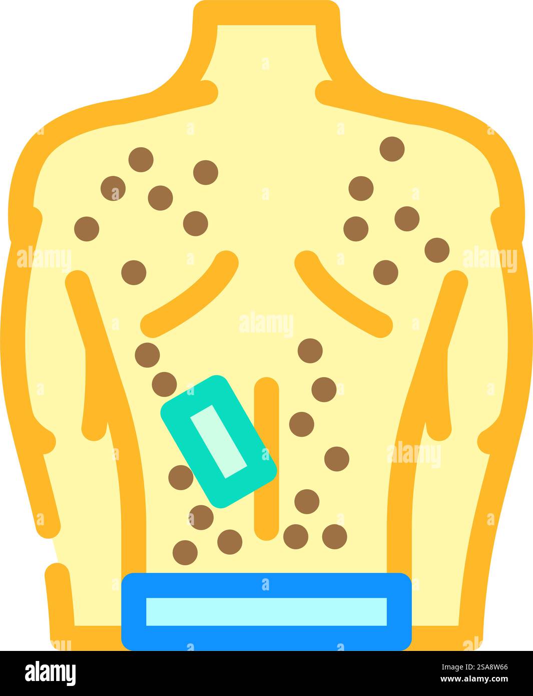 back waxing female color icon vector. back waxing female sign. isolated ...