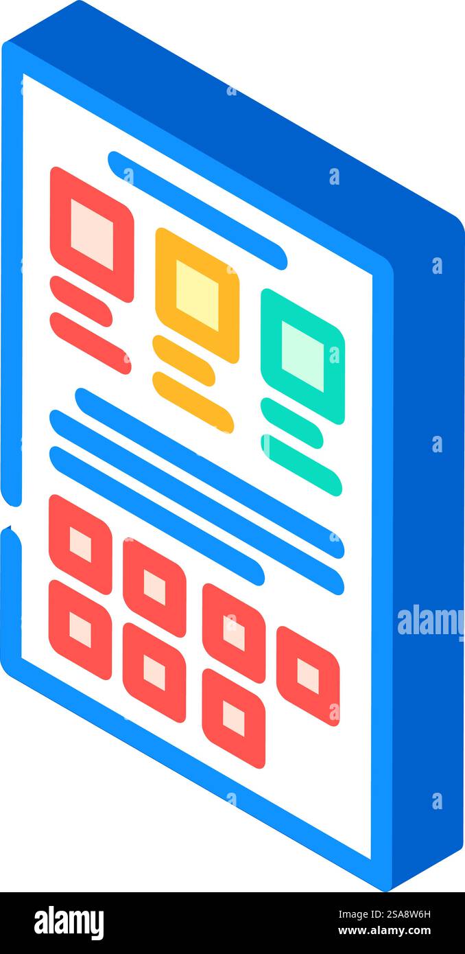 style guide ux ui design isometric icon vector. style guide ux ui design sign. isolated symbol ...