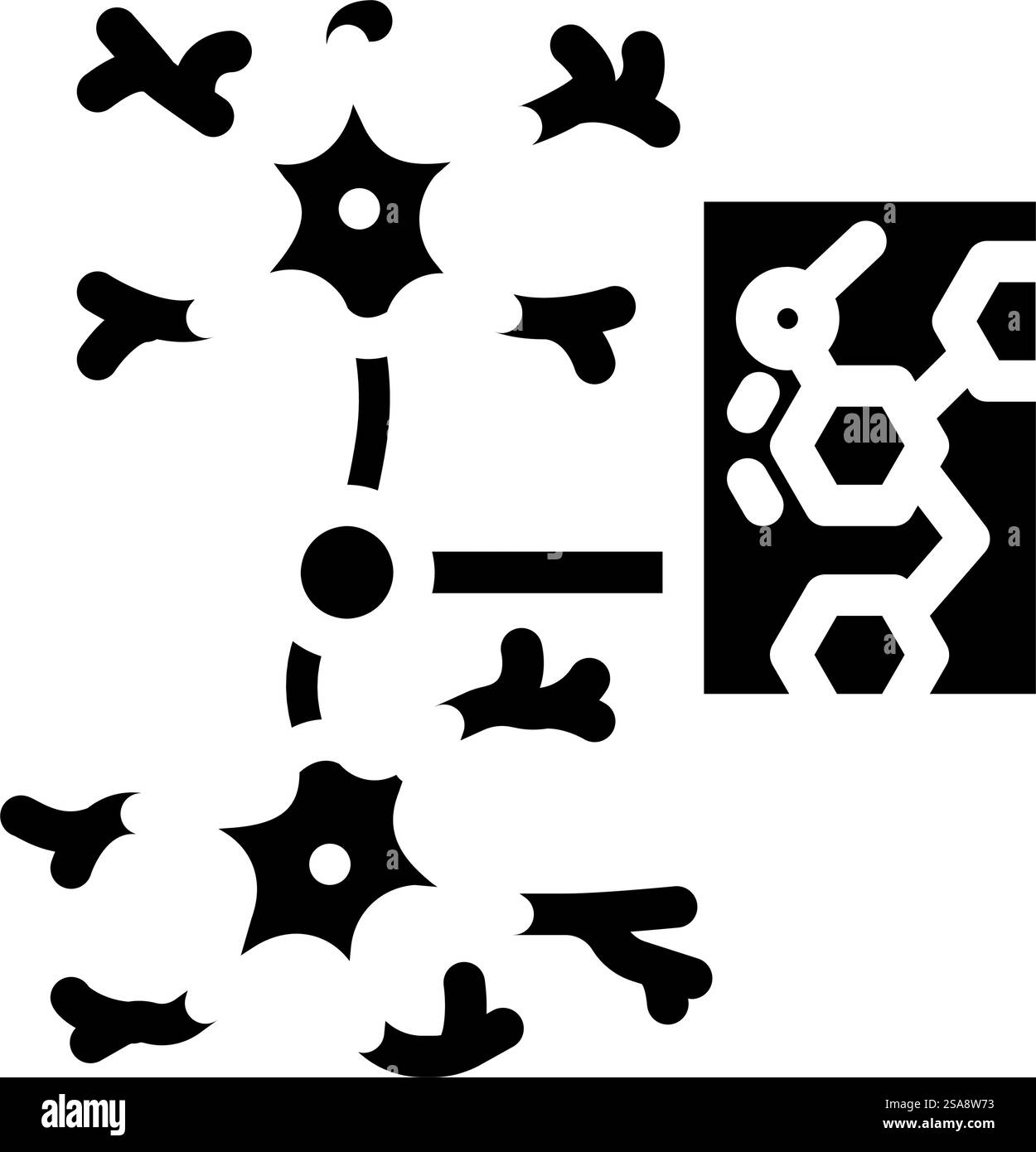 neurochemistry neuroscience neurology glyph icon vector. neurochemistry ...