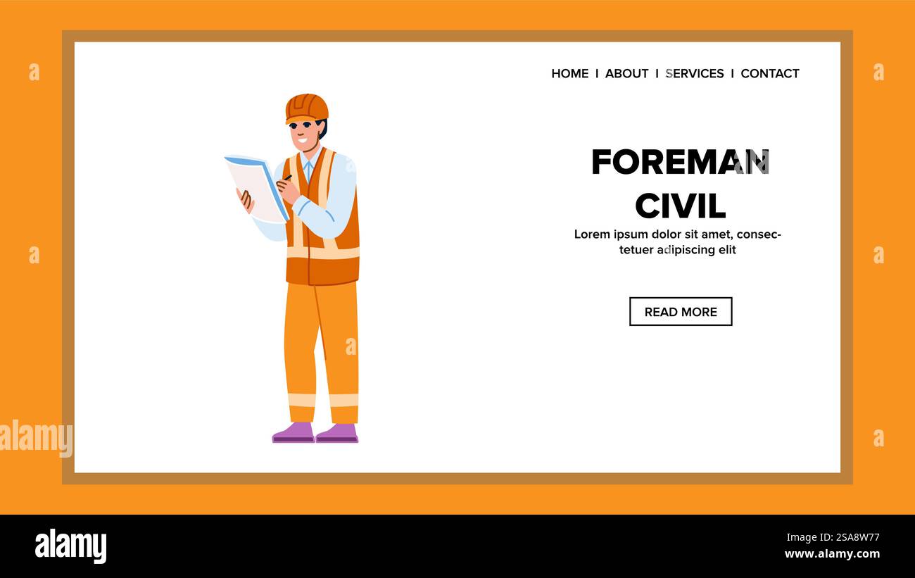 building foreman civil vector. construction architect, worker work ...
