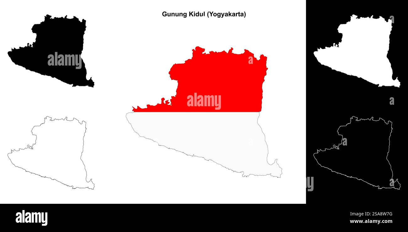 Gunung kidul silhouette map hi-res stock photography and images - Alamy