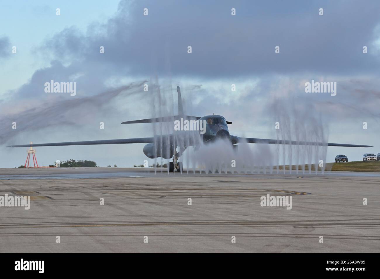 A U.S. Air Force B-1B Lancer assigned to the 34th Expeditionary Bomb ...