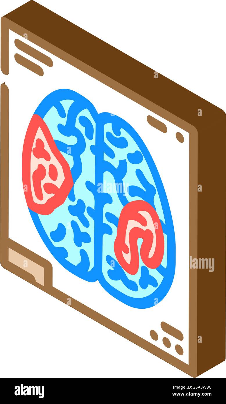 functional mri neuroscience neurology isometric icon vector. functional ...