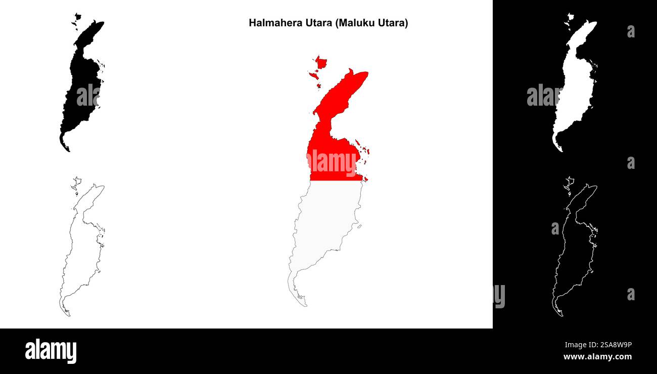 Halmahera Utara blank outline map set Stock Vector Image & Art - Alamy