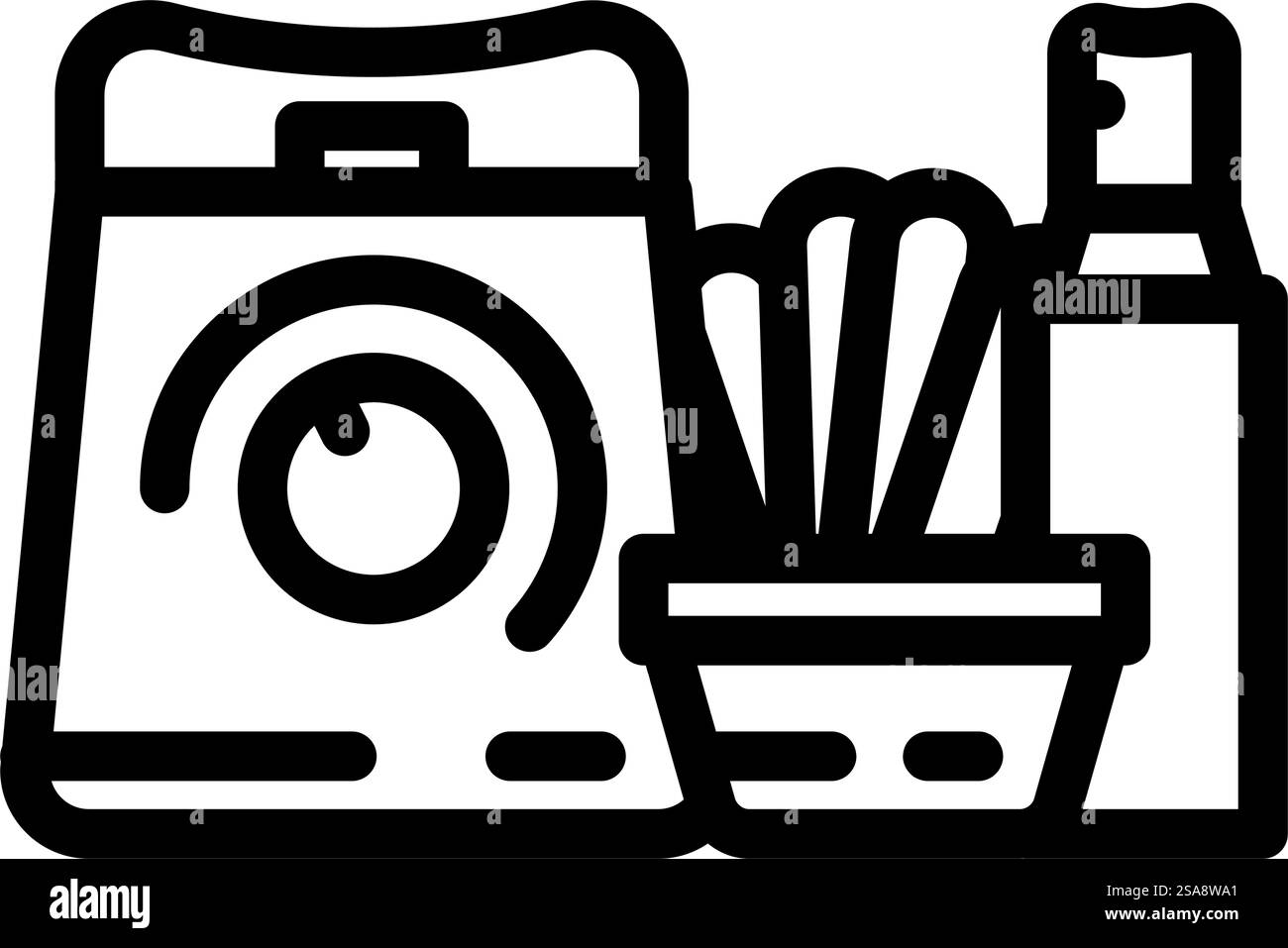 waxing kit hair salon line icon vector. waxing kit hair salon sign ...