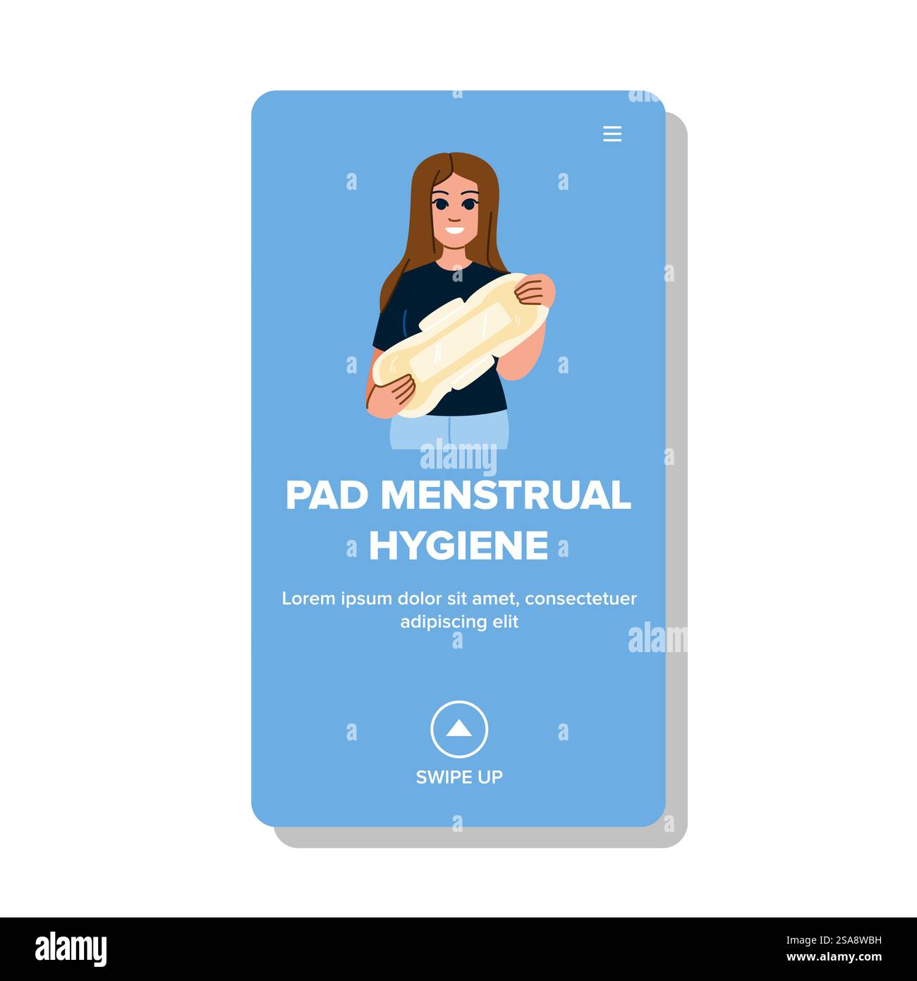 woman pad menstrrual hygiene vector. feminine tampon, hand cotton ...