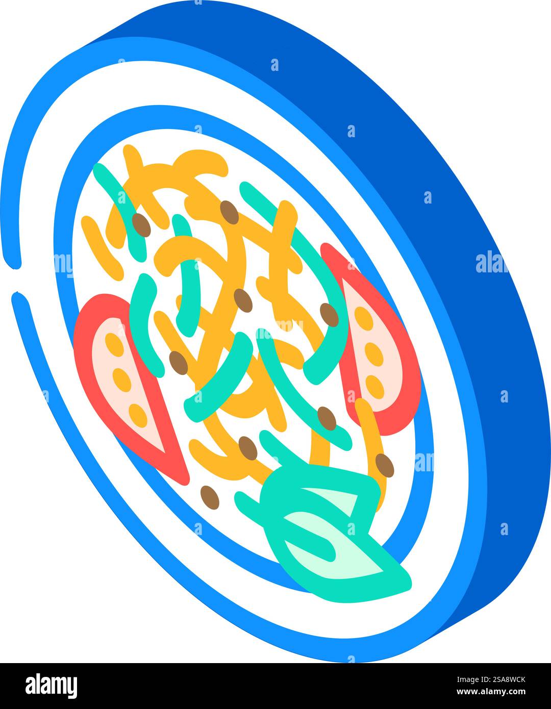 som tum salad thai cuisine isometric icon vector. som tum salad thai ...