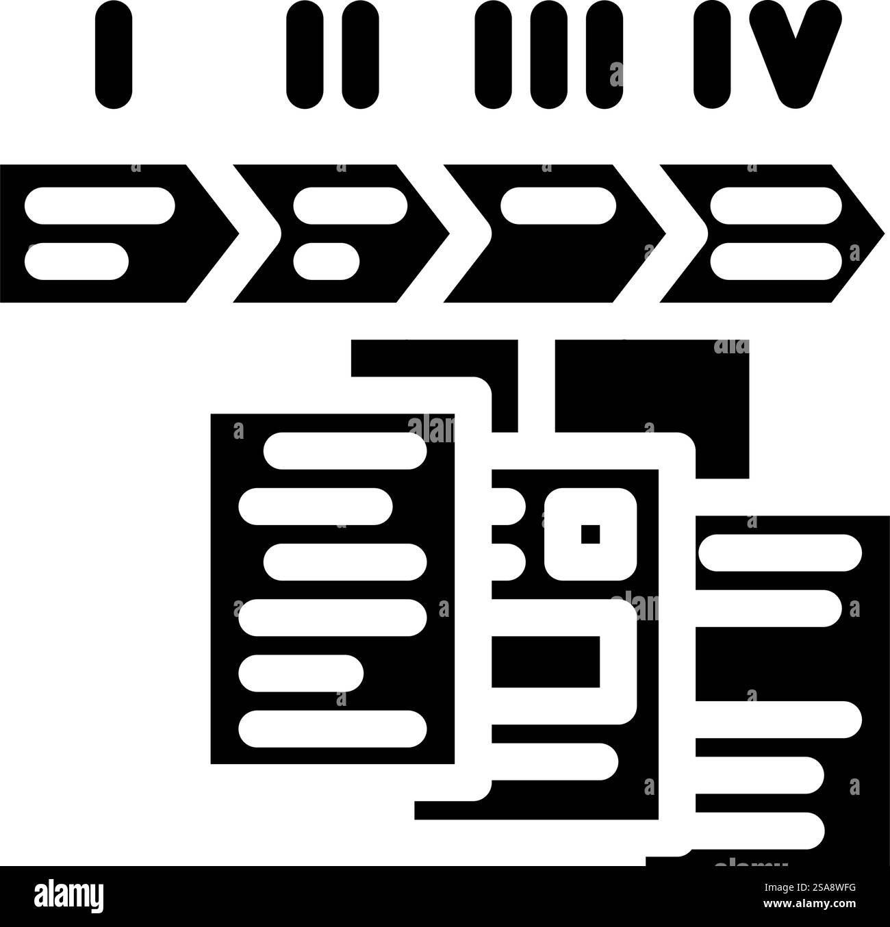 Content Organization Technical Writer Glyph Icon Vector Content Organization Technical Writer