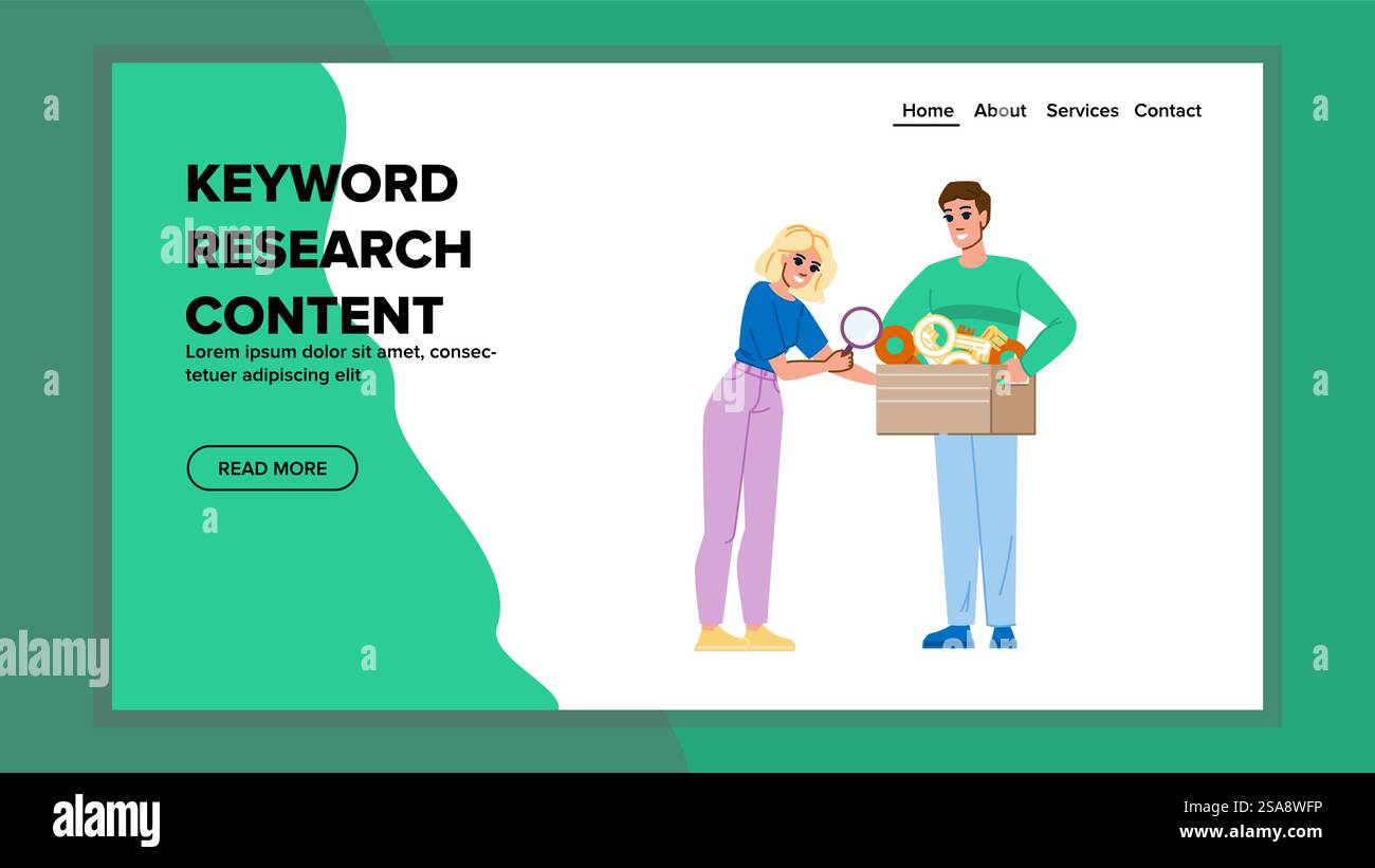 seo keyword research content vector. calendar media, key word, web ...