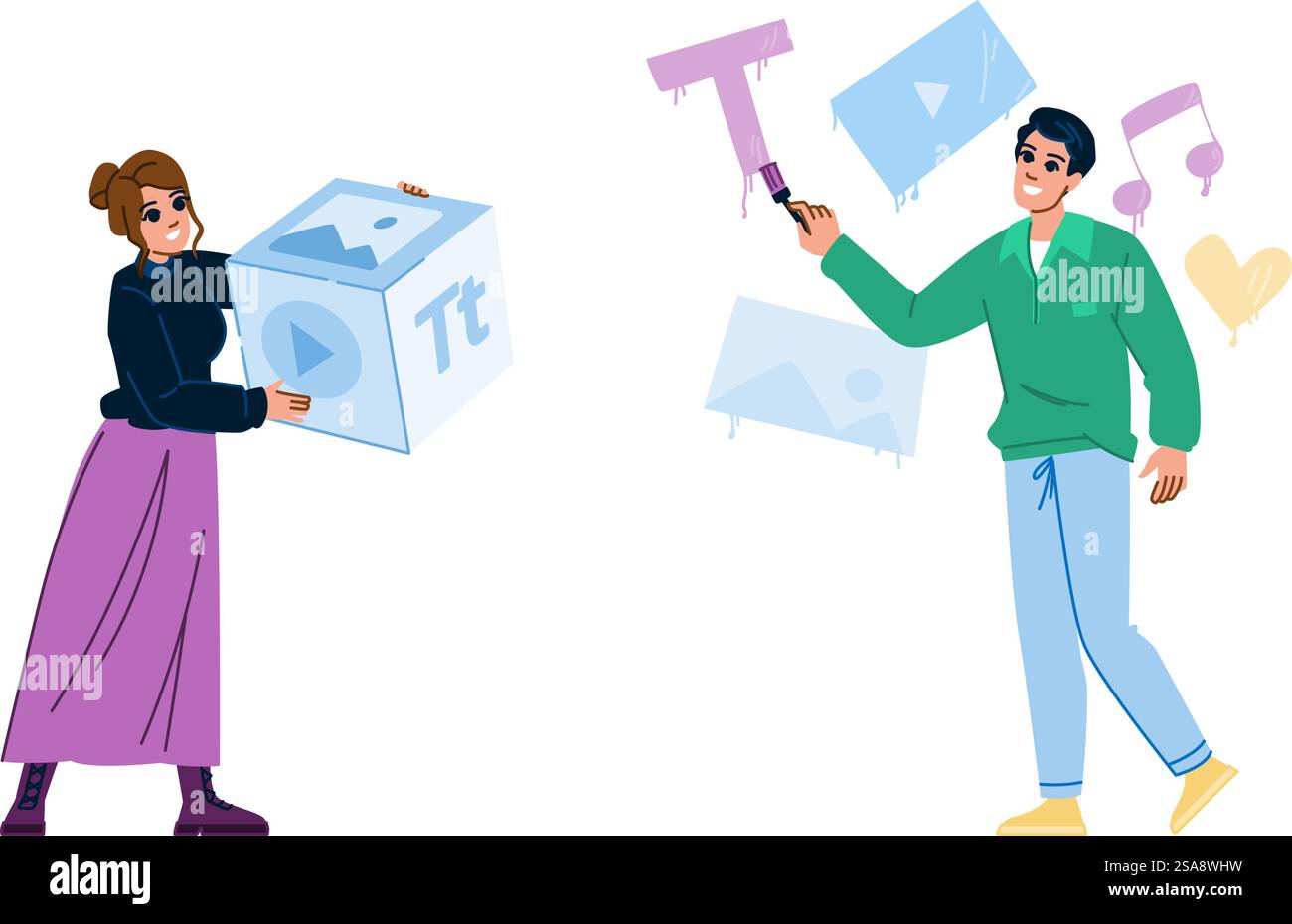 social content marketing vector. manage inbound, story digital, network ...