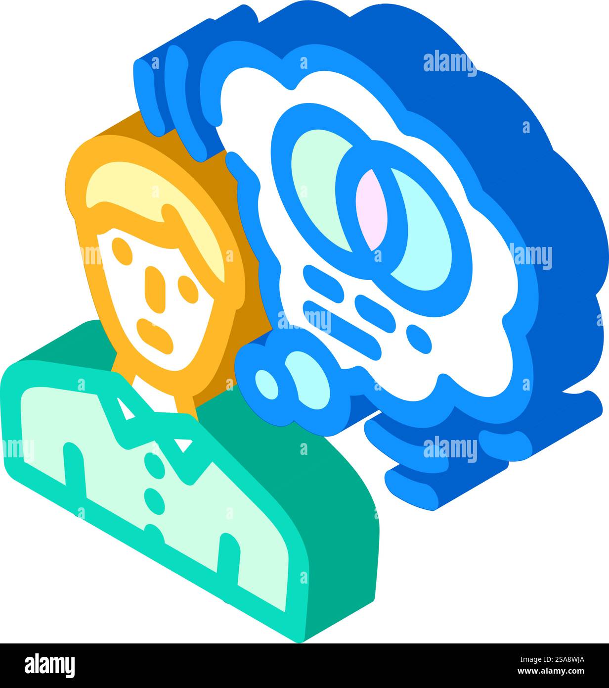 attention residue time management isometric icon vector. attention ...