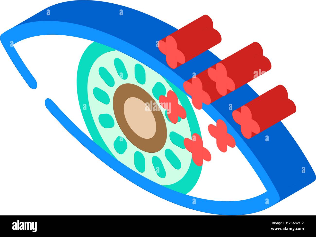 eye tracking ux ui design isometric icon vector. eye tracking ux ui ...