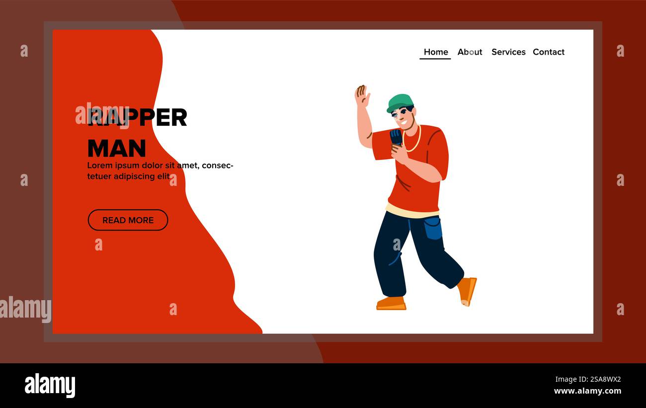 hip rapper man vector. microphone black, dancer african, american style ...